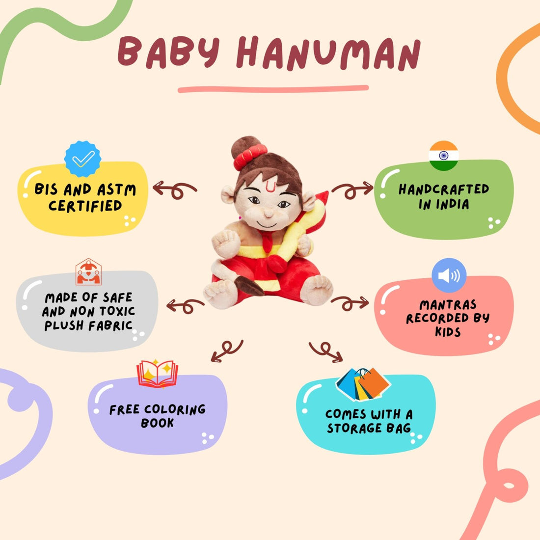 Baby Hanuman Soft Toy Chanting Mantra - Singing Toy for Kids - Hanuman ...