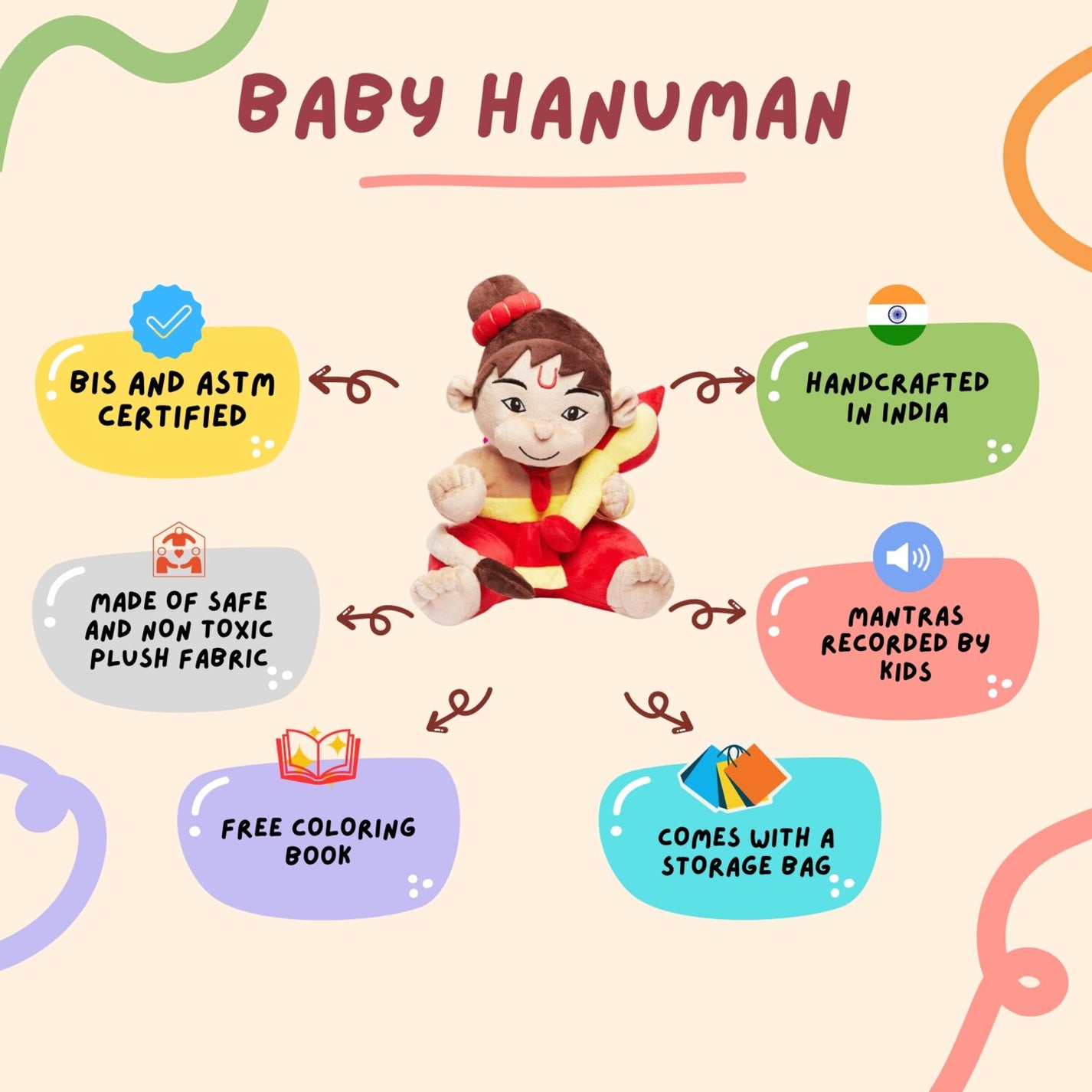 Buy Baby Hanuman Soft Toy Chanting Mantra | Singing Toy for Kids